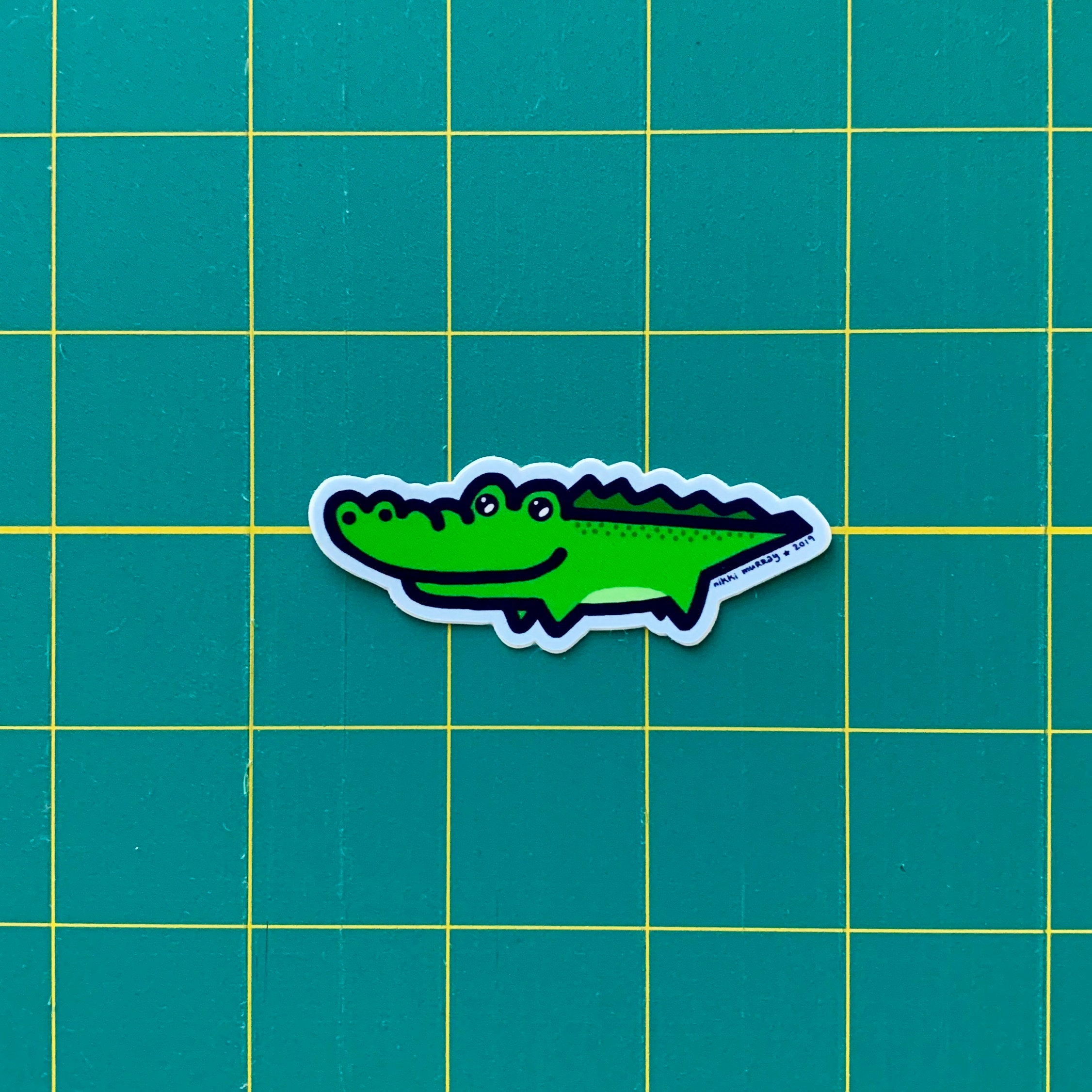 Cute Alligator Sticker, Weather-proof Crocodile Decal - Etsy