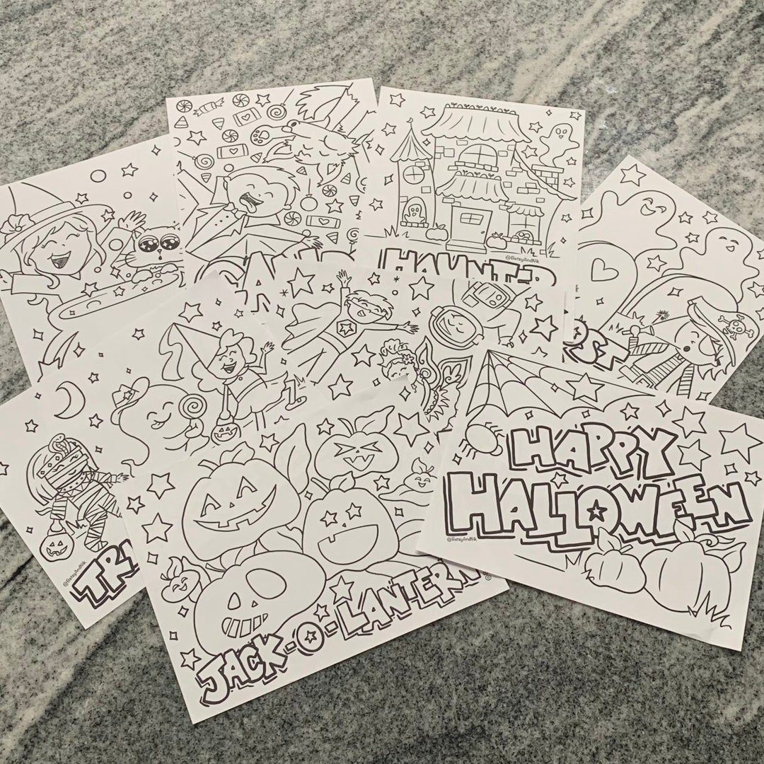 Printable Halloween Coloring Book - Etsy