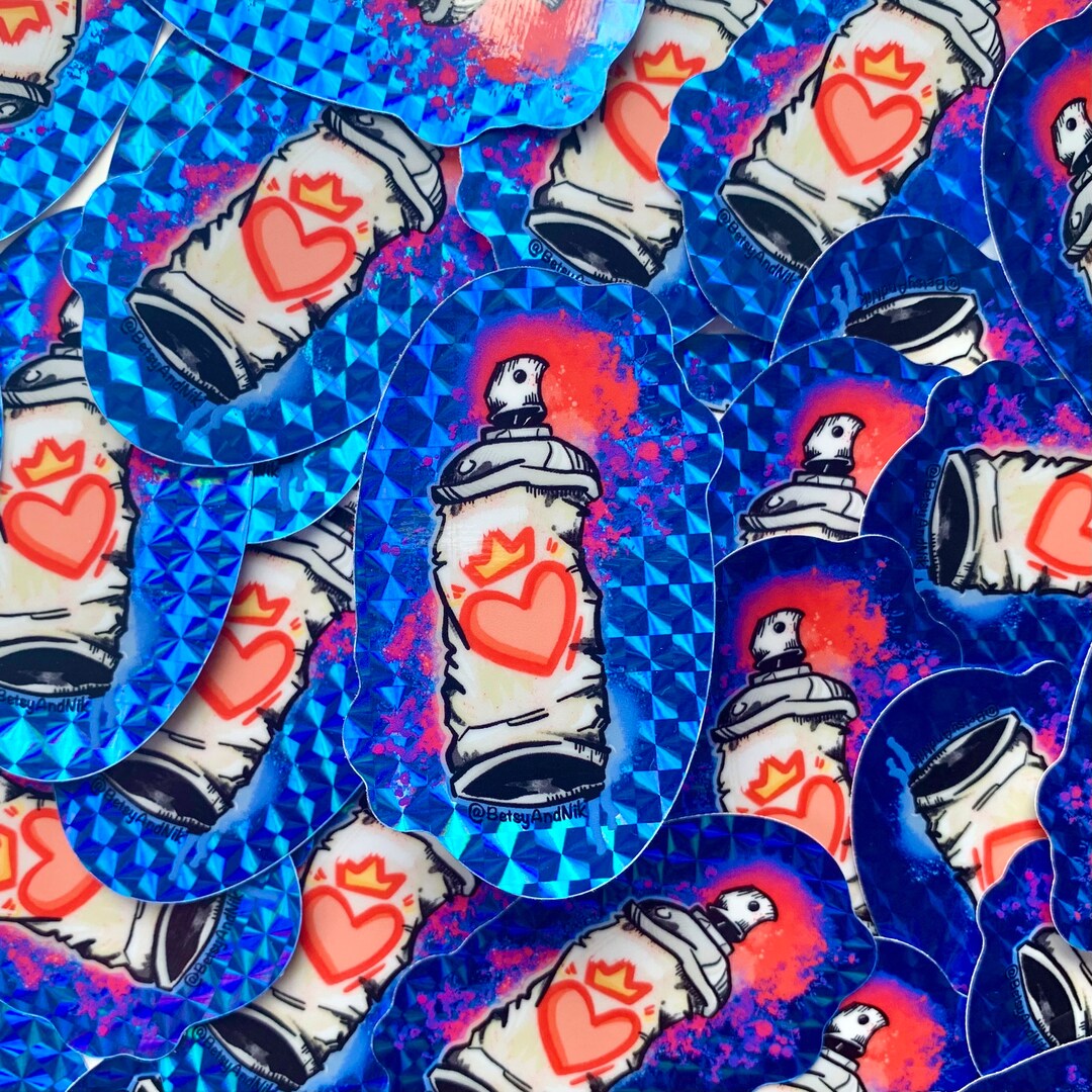 Holographic Spraycan Sticker, Weather-proof Shiny Graffiti Artist Water ...