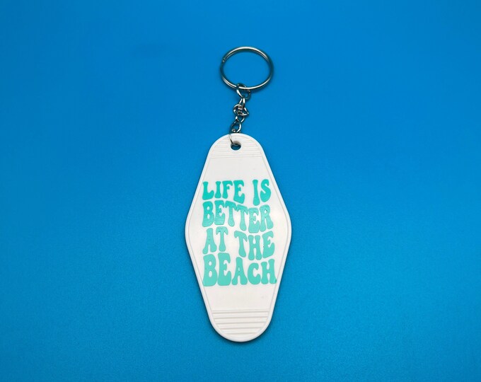 Life's A Beach Keychain | Cute Beach Keychain | Motel Keychain | Gifts ...