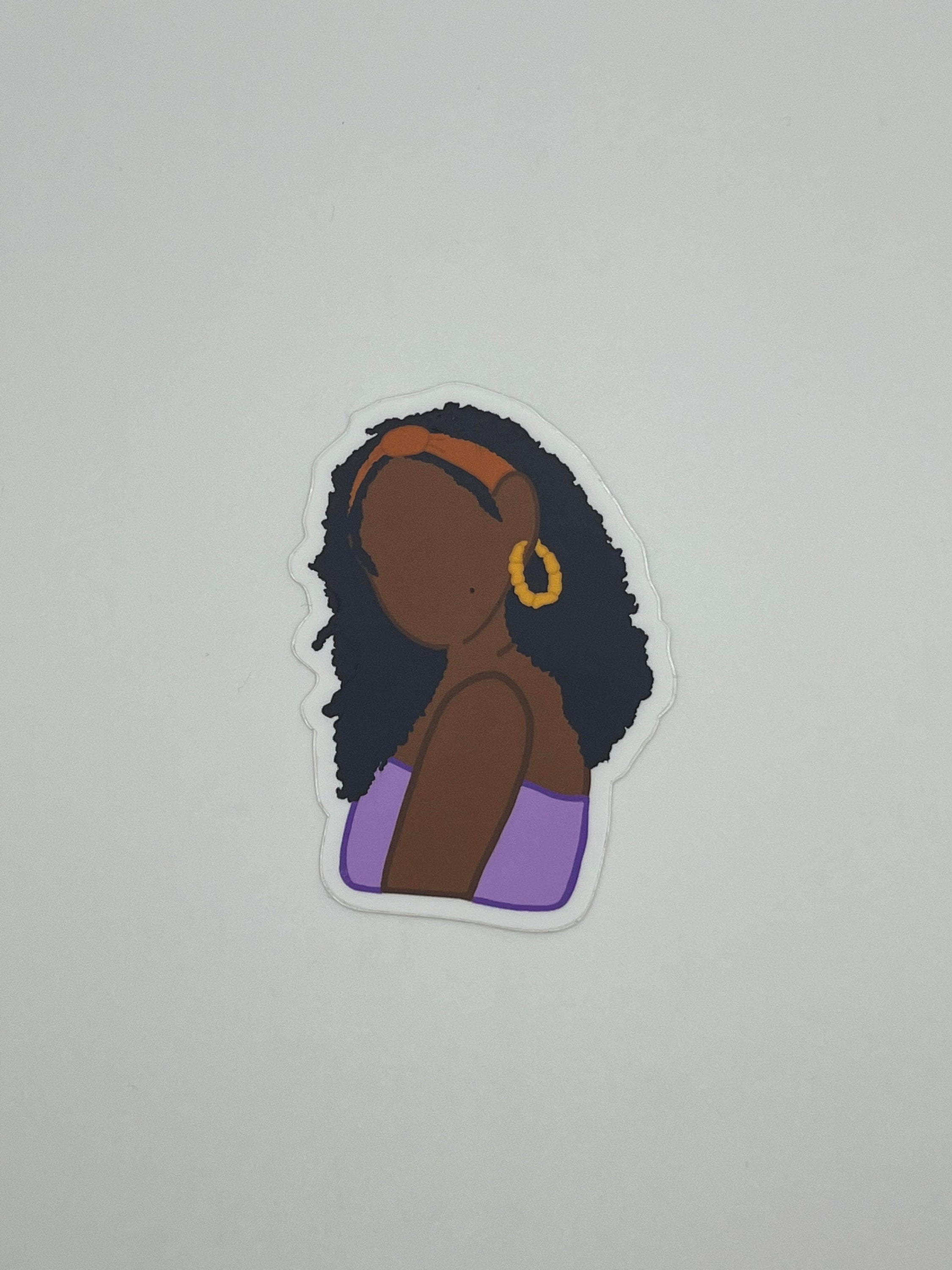 Cute Black Girl Stickers Desk Accessories Matte Stickers Natural Hair ...