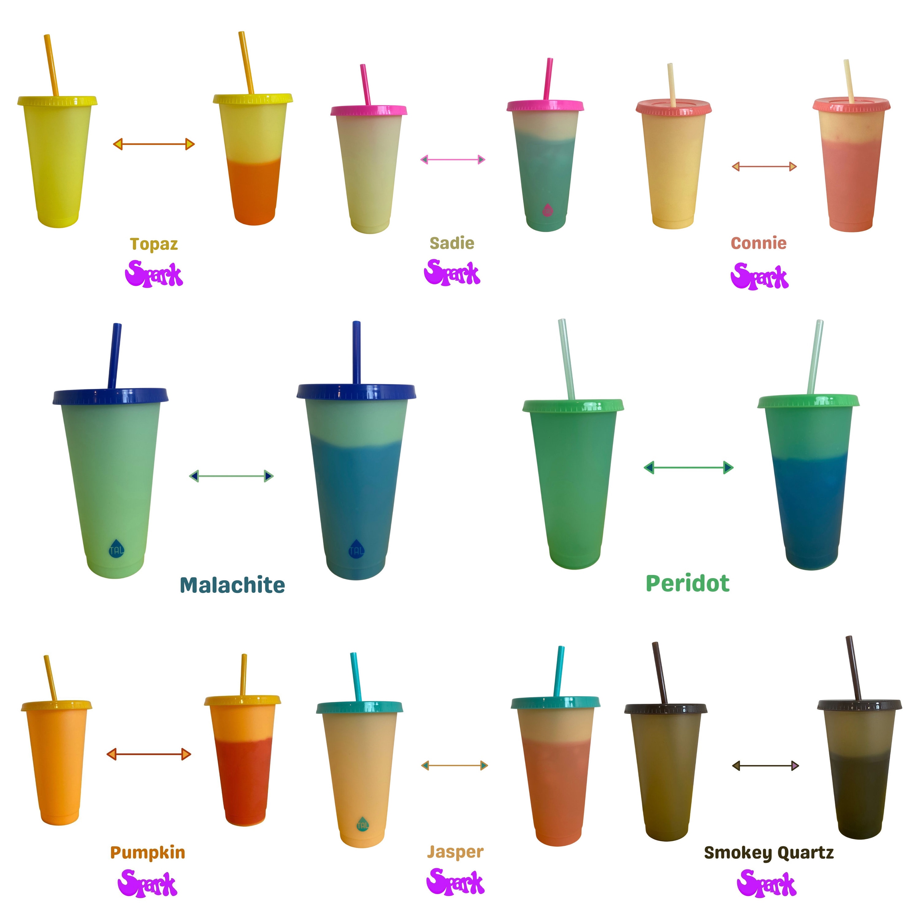 Personalized Custom Cold Cups Color Changing Water Bottle 24oz Matching ...