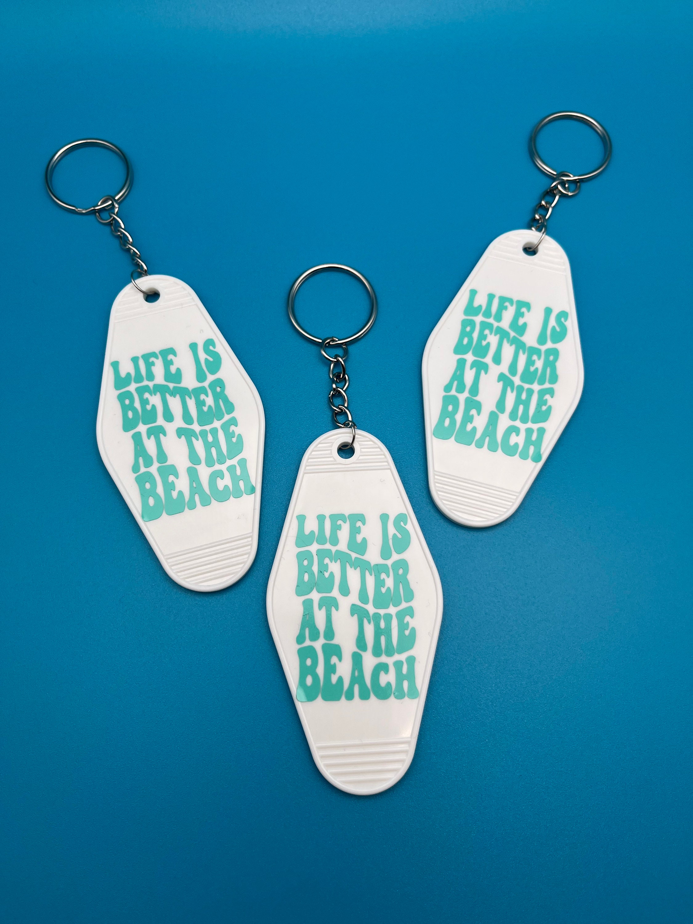 Life's A Beach Keychain Cute Beach Keychain Motel - Etsy