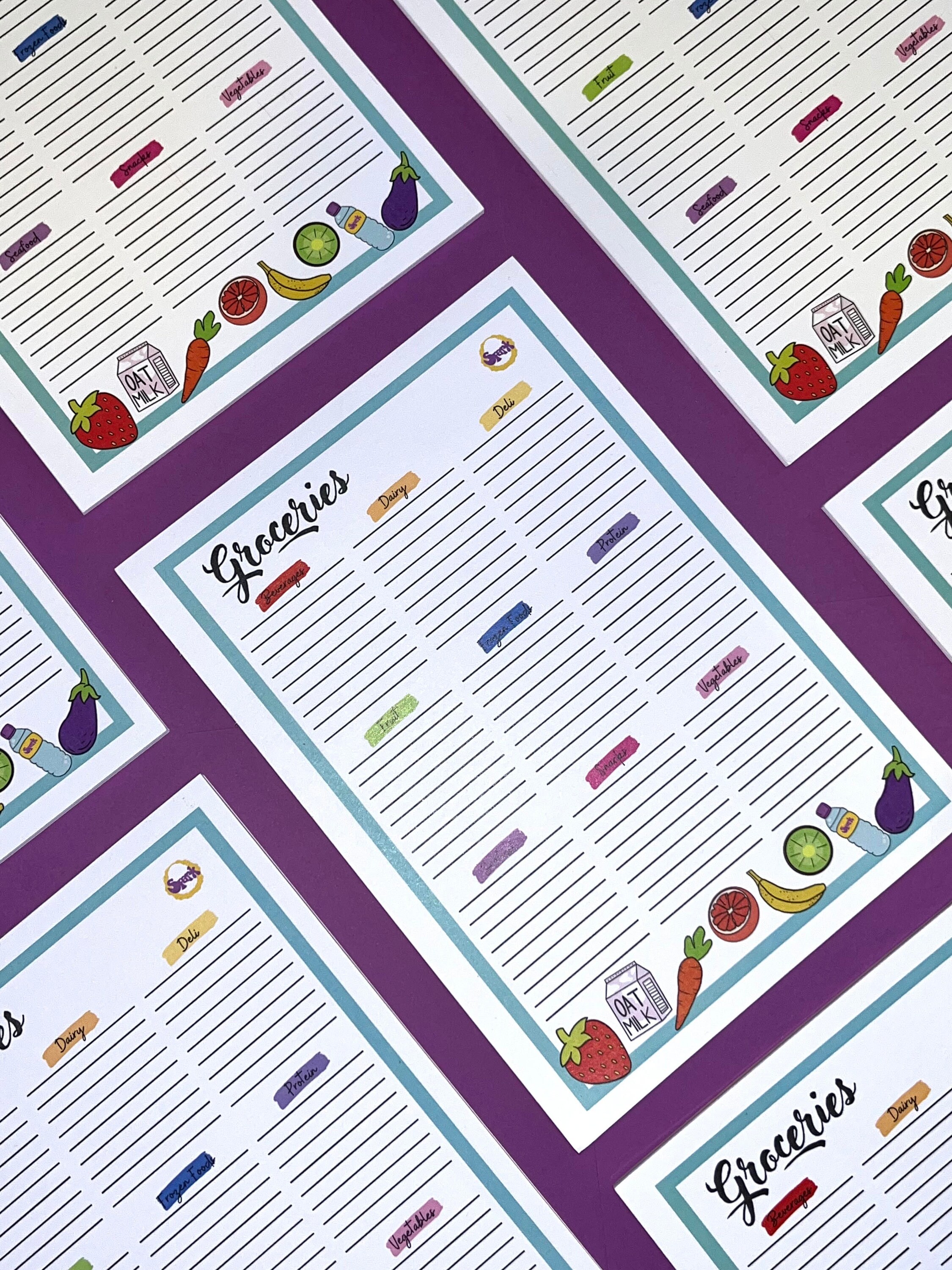 Personalized Grocery List Notepad Groceries Memopad Meal Prep meal ...