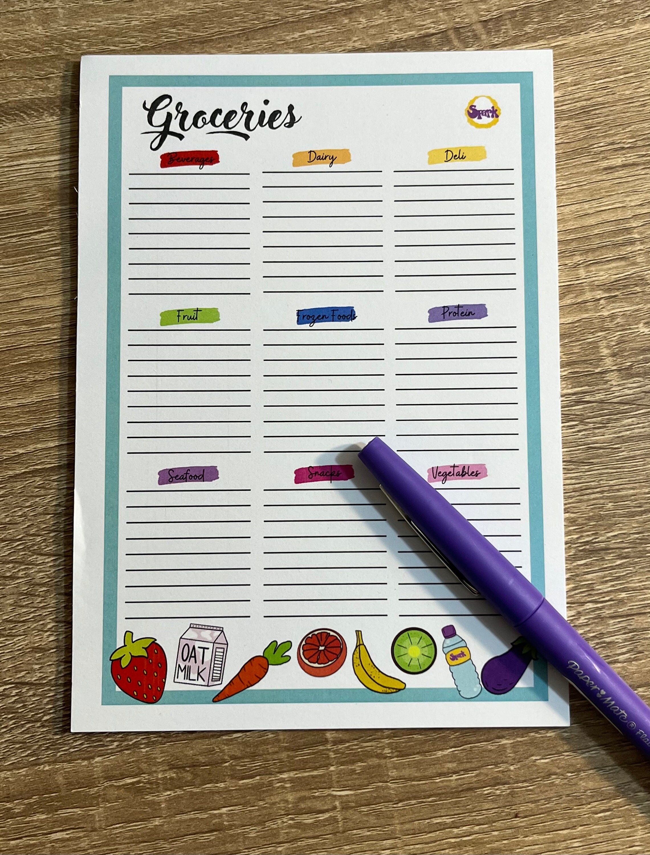 Personalized Grocery List Notepad Groceries Memopad Meal Prep meal ...