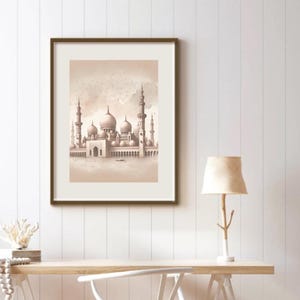Islamic Art Prints Set: Mosque & Calligraphy Wall Decor (digital ...