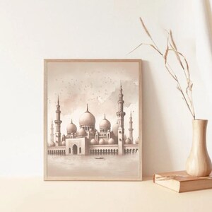 Islamic Art Prints Set: Mosque & Calligraphy Wall Decor (digital ...