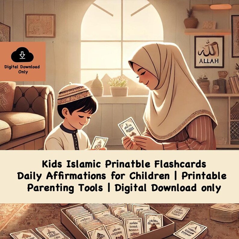Kids Islamic Affirmation Cards Printable | Muslim Positive Reminders ...
