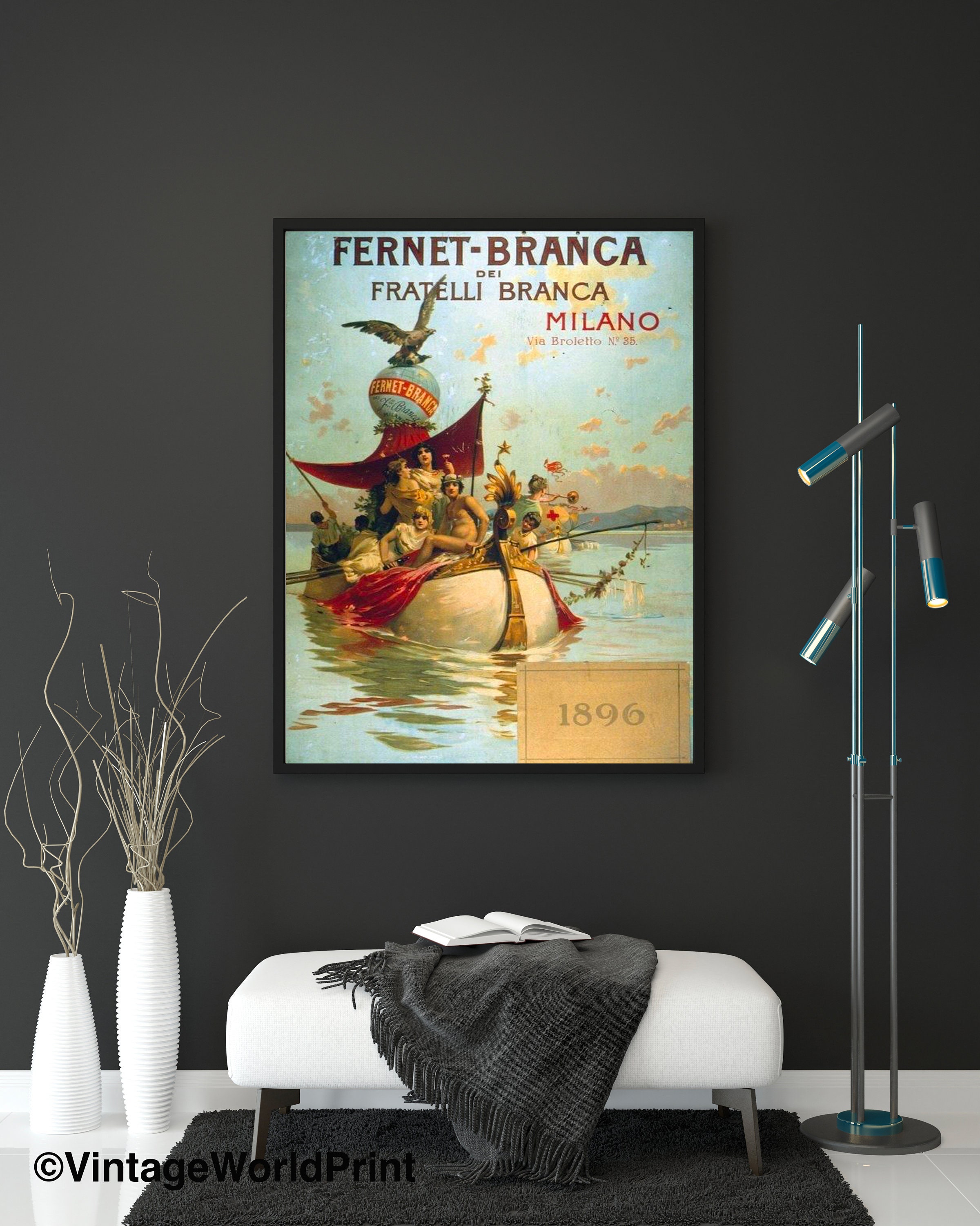 Art & Collectibles Digital Prints Drink Vintage Poster Fernet Branca ...