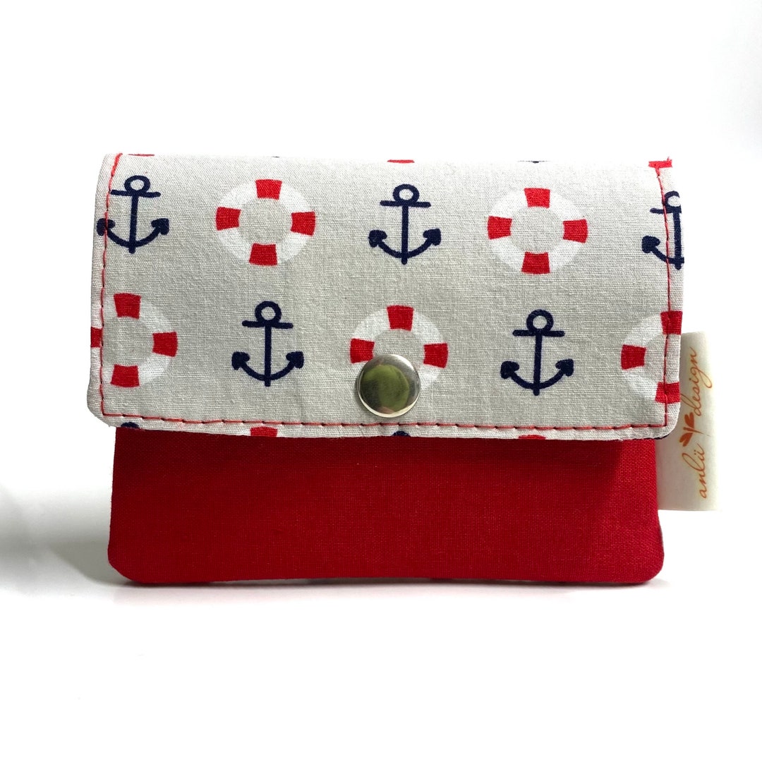 Anchor Wallet Women Purse Maritime Zipper Purse Maritime Accessory Gift ...