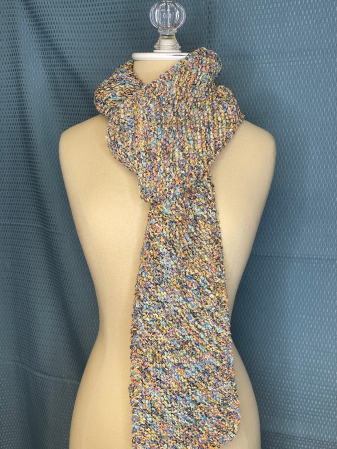 Diagonal Garter Stitch Rectangular Scarf - Etsy
