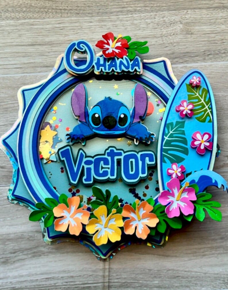 Stitch Cake Topper Shaker. Stitch Birthday Decor. Stitch Party Props ...