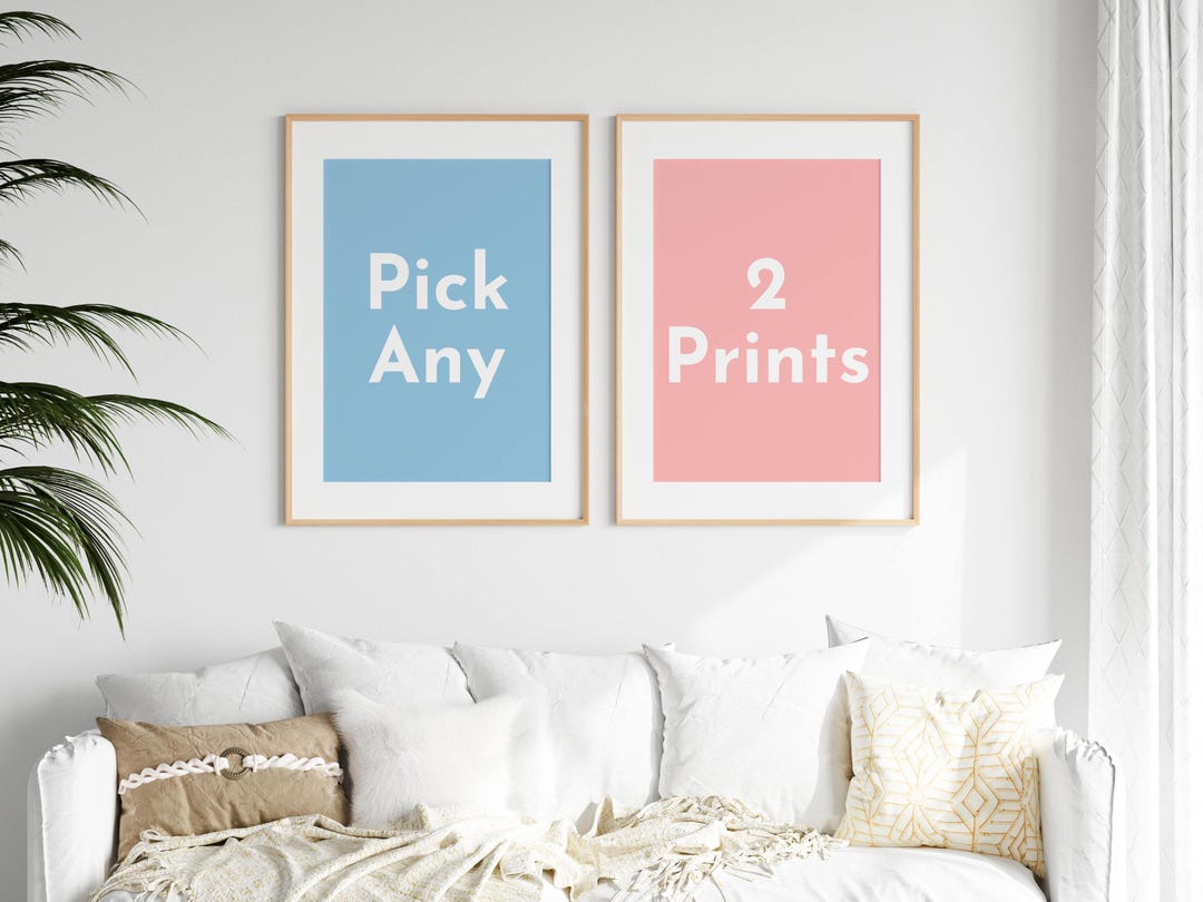 Pick Any Two Prints, Custom Gallery Wall Art Set of 2, Pick Your Own ...