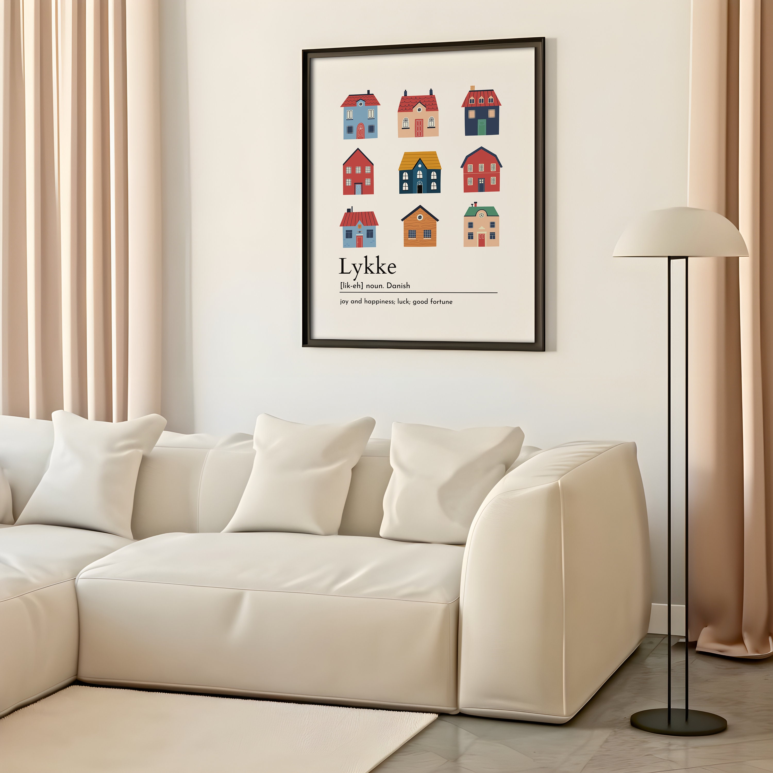 Scandinavian Word Poster, Lykke Art, Scandinavian Art, Norwegian ...