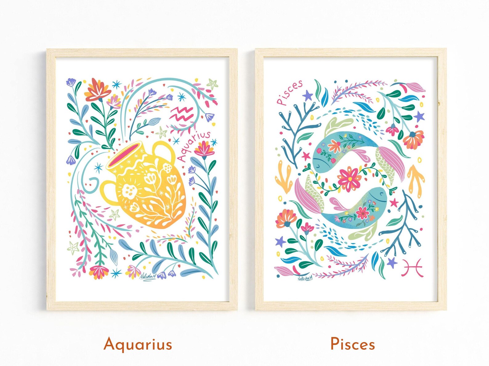 Star Sign Print, Zodiac Wall Art, Home Decor, Birthday Gift, Horoscope ...