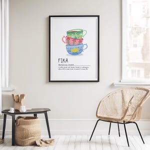 Fika Definition Poster, Fika Print, Scandinavian Wall Art, Swedish ...