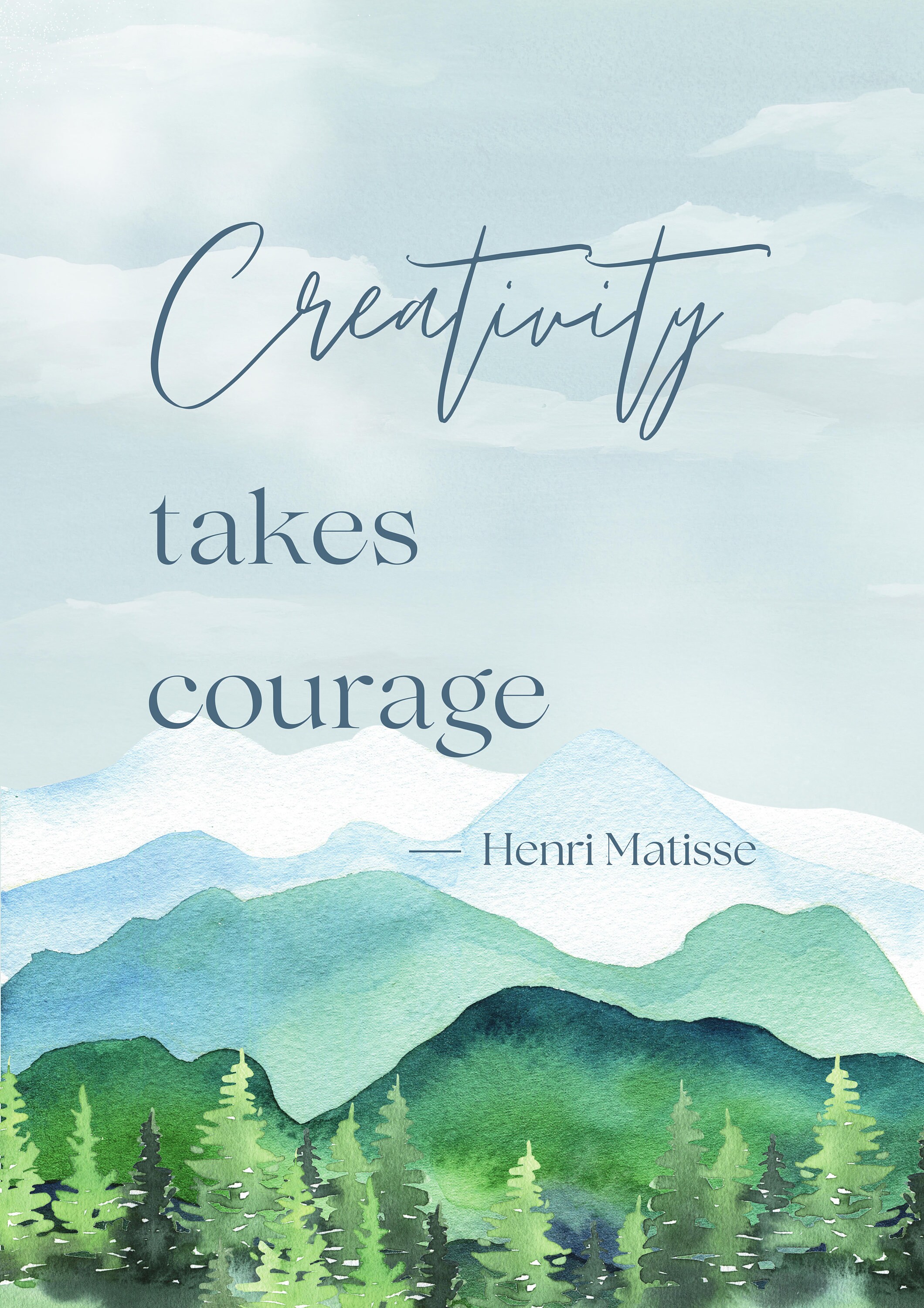 Impressionist Artist Quotes, Nature, Mountain, Print Set, Cezanne ...