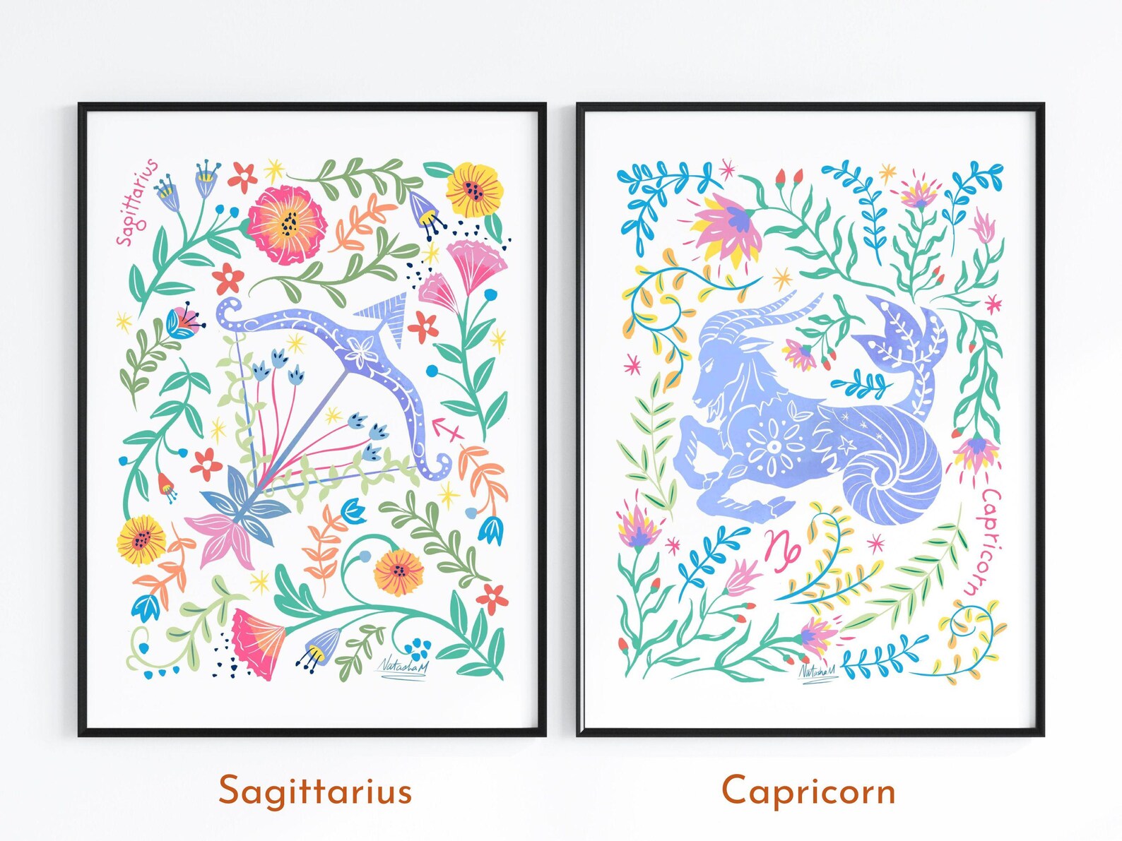 Star Sign Print, Zodiac Wall Art, Home Decor, Birthday Gift, Horoscope ...