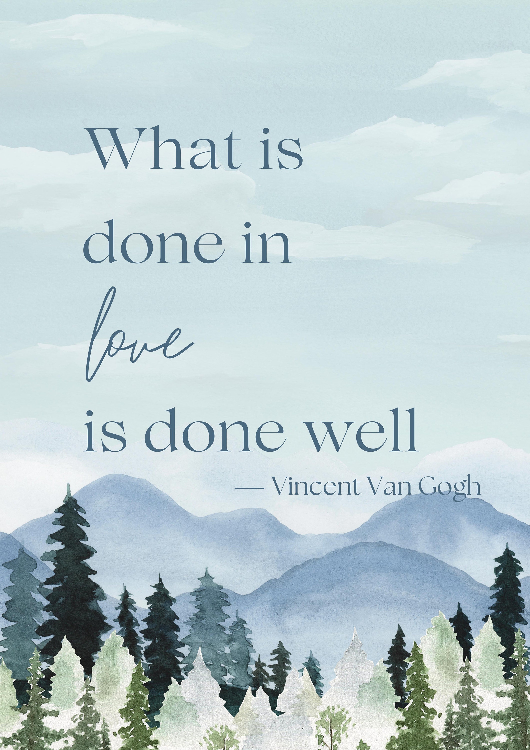 Impressionist Artist Quotes, Nature, Mountain, Print Set, Cezanne ...