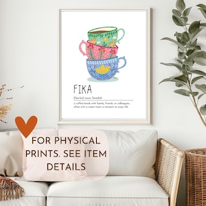 Fika Definition Poster, Fika Print, Scandinavian Wall Art, Swedish ...