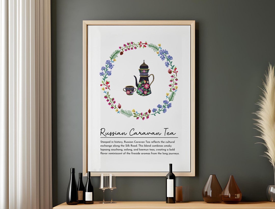 Tea Cup Wall Art, Teapot Poster, Tea Types Guide, Kitchen Decor, Fall ...