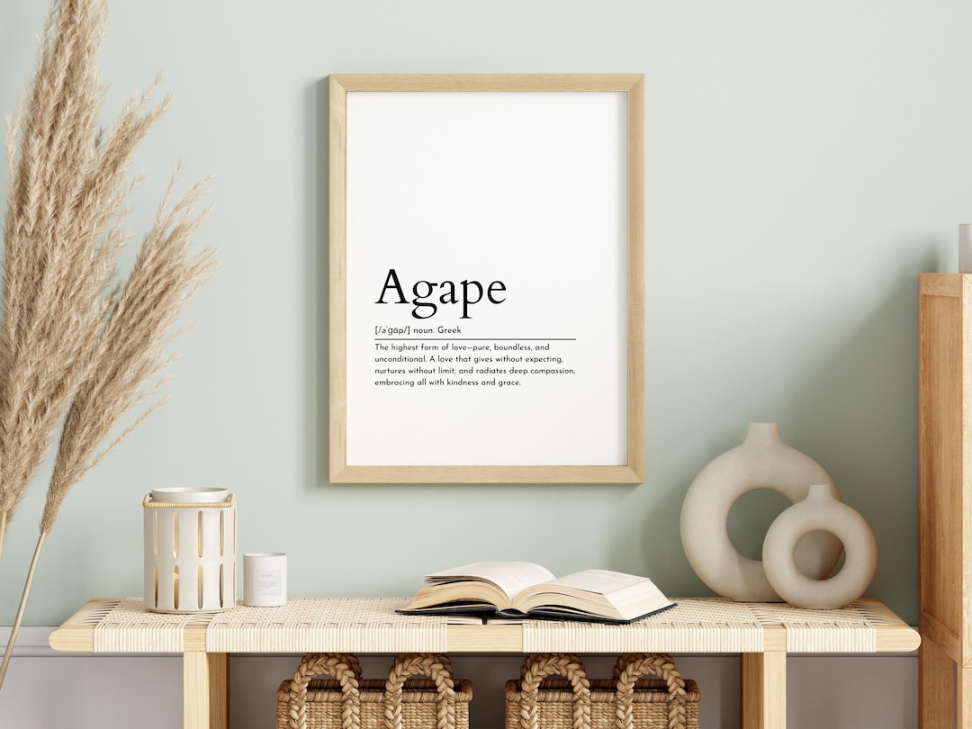 Greek Wall Art, Agape Definition Poster, Greek Art Print Poster, Greece ...