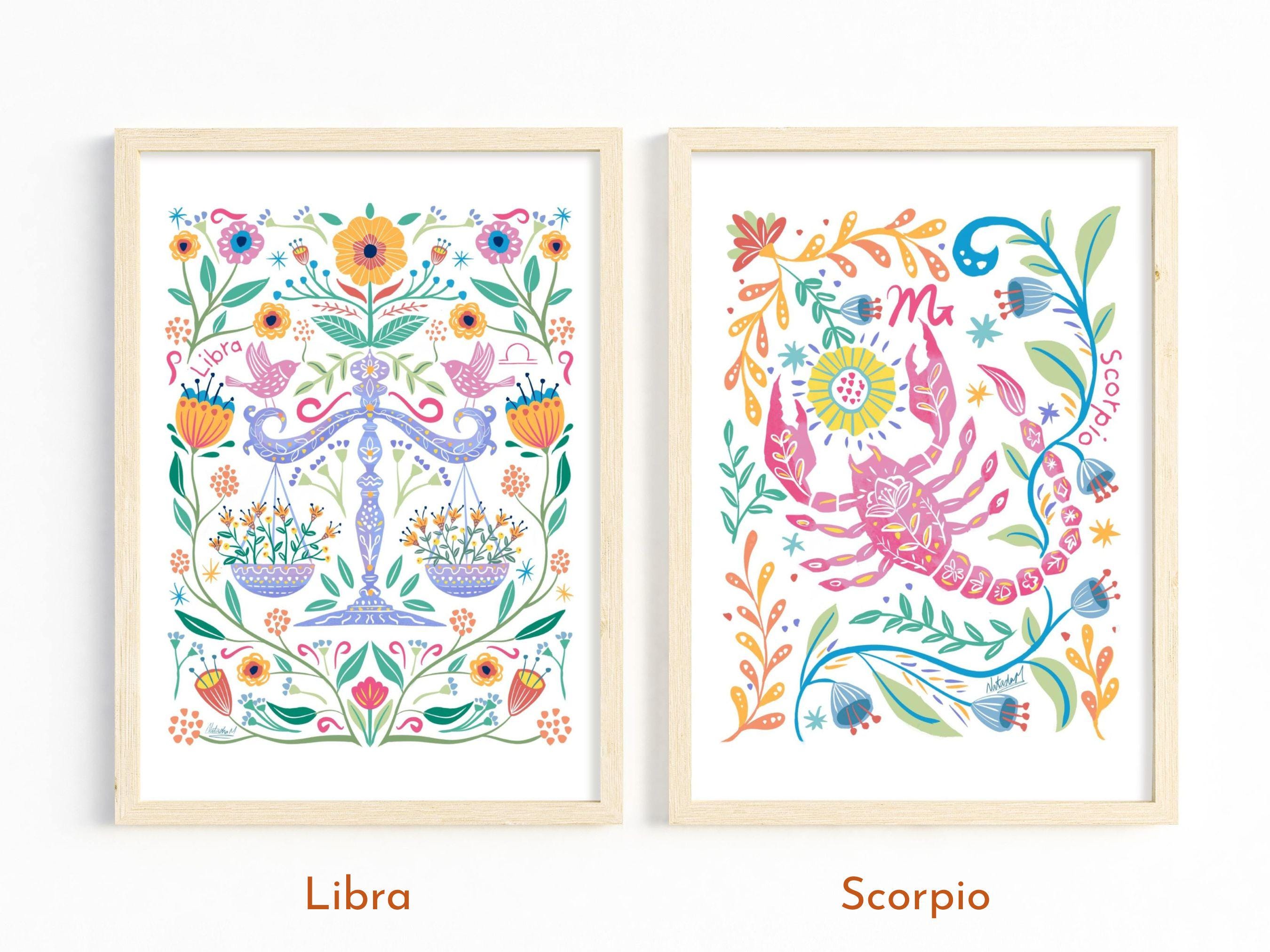 Star Sign Print, Zodiac Wall Art, Home Decor, Birthday Gift, Horoscope ...