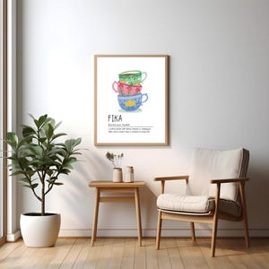 Fika Definition Poster, Fika Print, Scandinavian Wall Art, Swedish ...