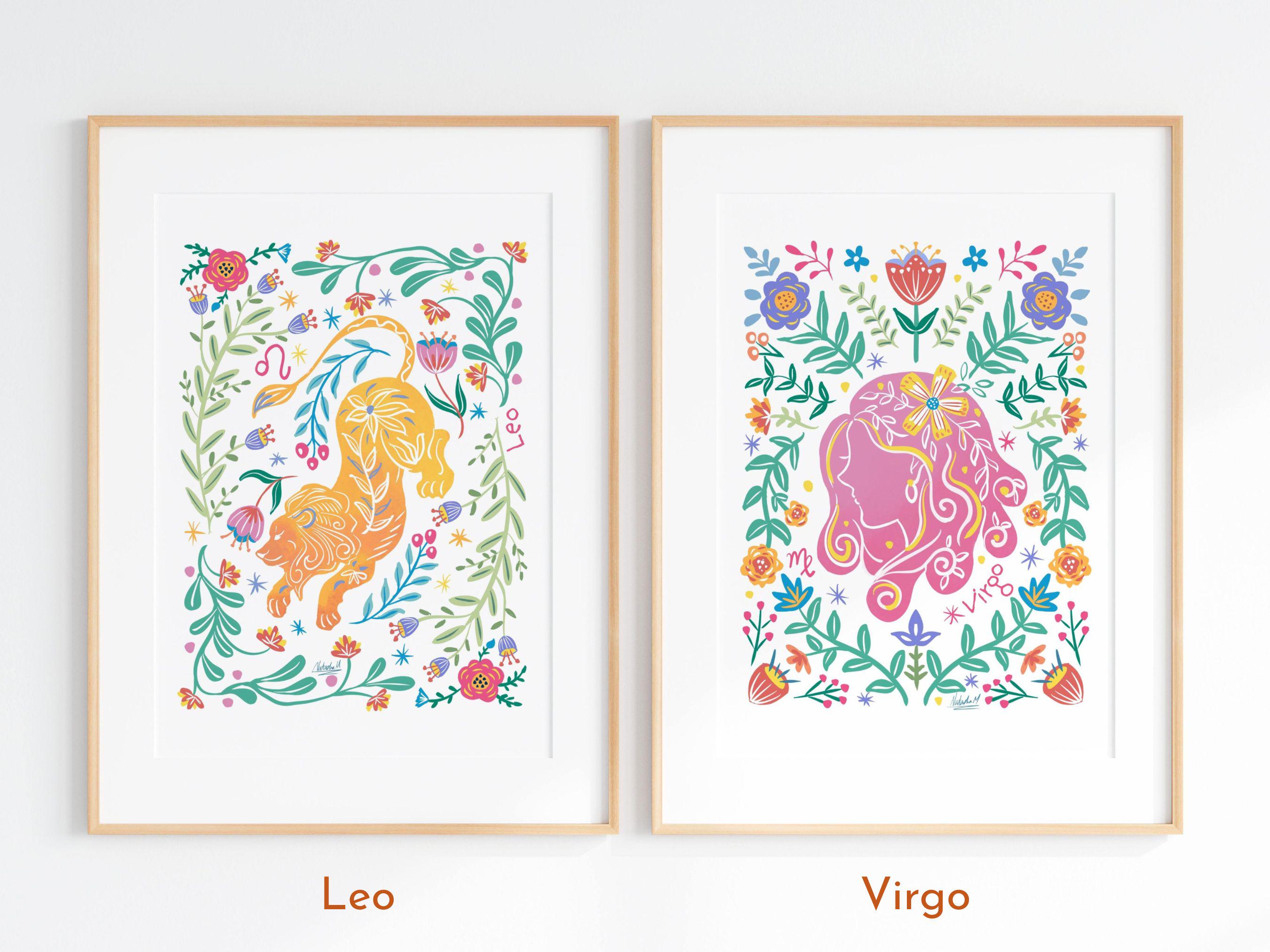 Star Sign Print, Zodiac Wall Art, Home Decor, Birthday Gift, Horoscope ...