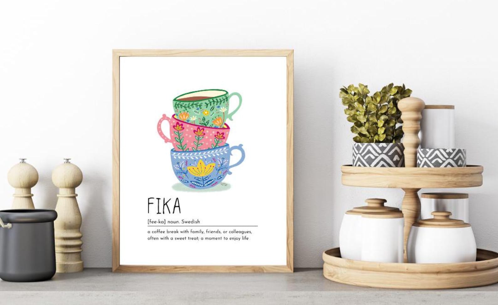 Fika Definition Poster, Fika Print, Scandinavian Wall Art, Swedish ...