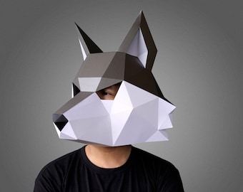 3d wolf mask template