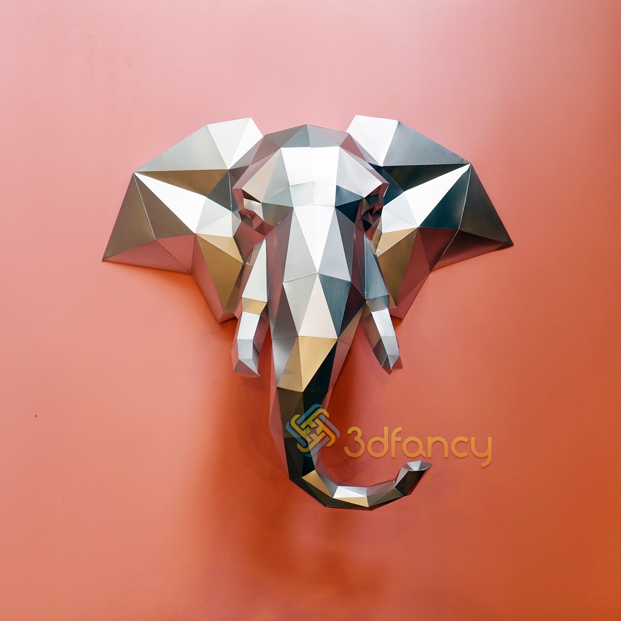 3D Elephant Papercraft 3D PDF for Printer SVG for Cricut - Etsy