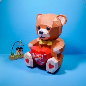 Papercraft Teddy Bear PDF, SVG, Studio Template - DIY Paper Craft Teddy ...