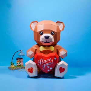 Papercraft Teddy Bear PDF, SVG, Studio Template DIY Paper Craft Teddy ...