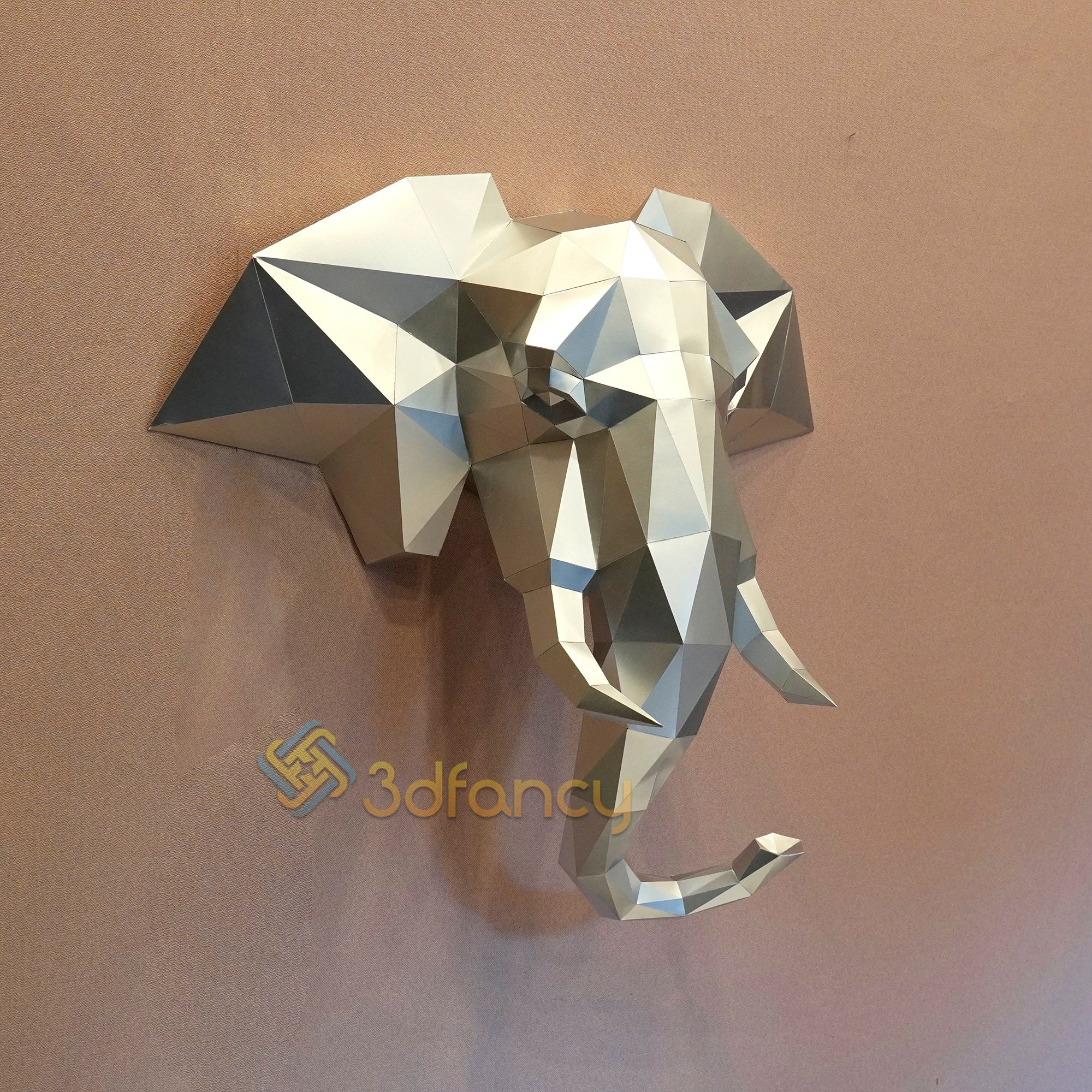 3D Elephant Papercraft 3D PDF for Printer SVG for Cricut - Etsy