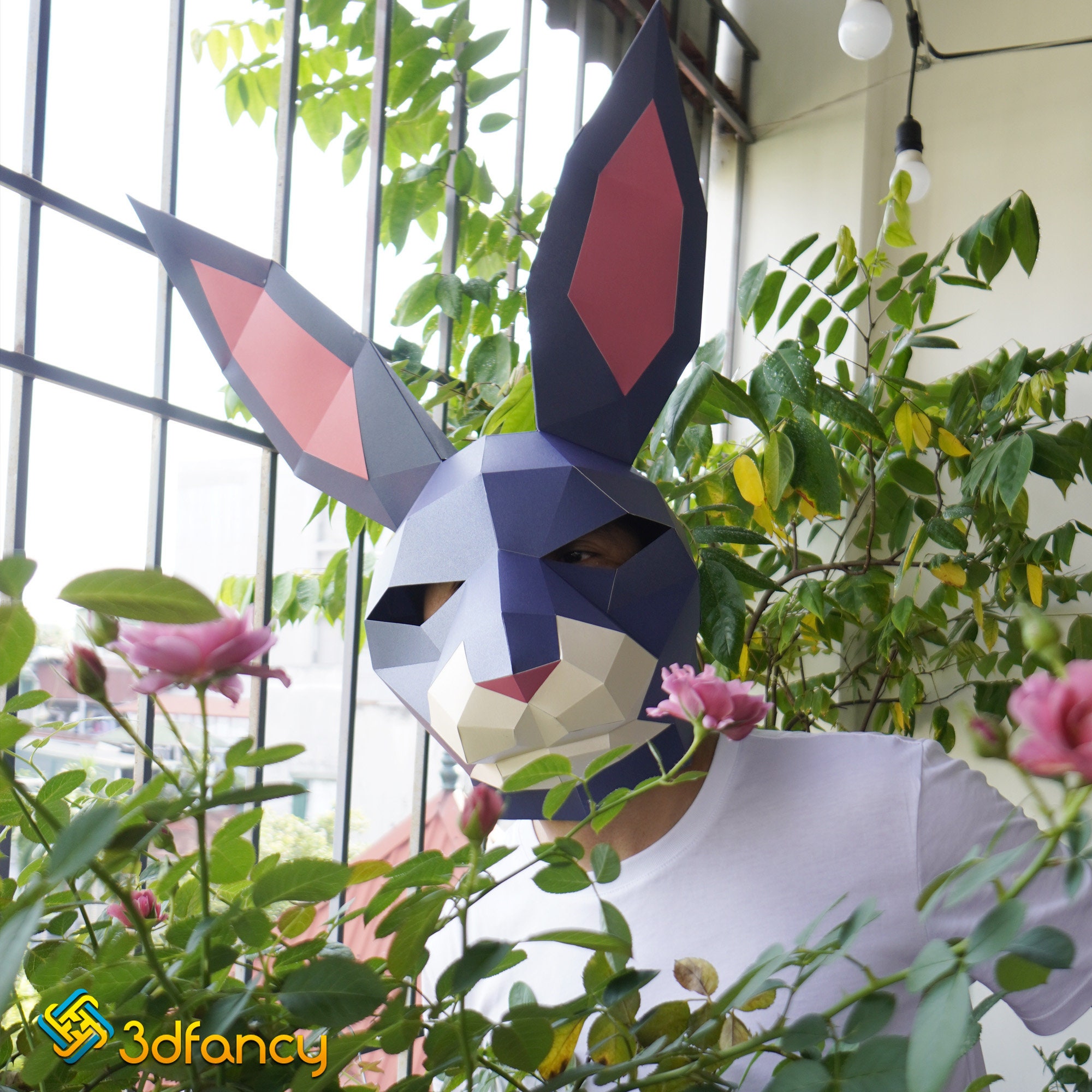 Rabbit Papercraft Mask PDF SVG Template for Cricut Projects - Etsy Canada