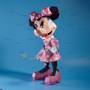Papercraft Minnie Mouse PDF, SVG Template for DIY 3D Minnie Children's ...