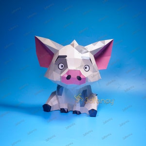 3D Papercraft Pig PDF, SVG Templates for Cricut Projects, DIY Pig Low ...