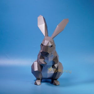Set 2 Rabbit Papercraft PDF, SVG Template for Creating 3D Rabbit ...