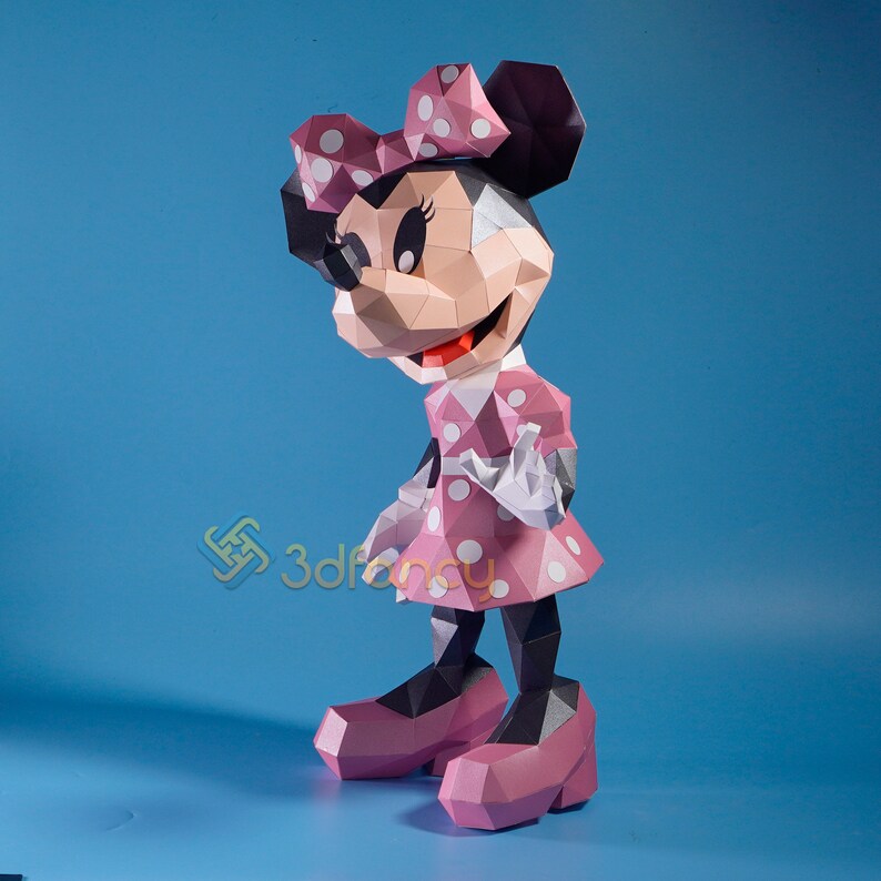 Papercraft Minnie Mouse PDF SVG Template for DIY 3D Minnie - Etsy