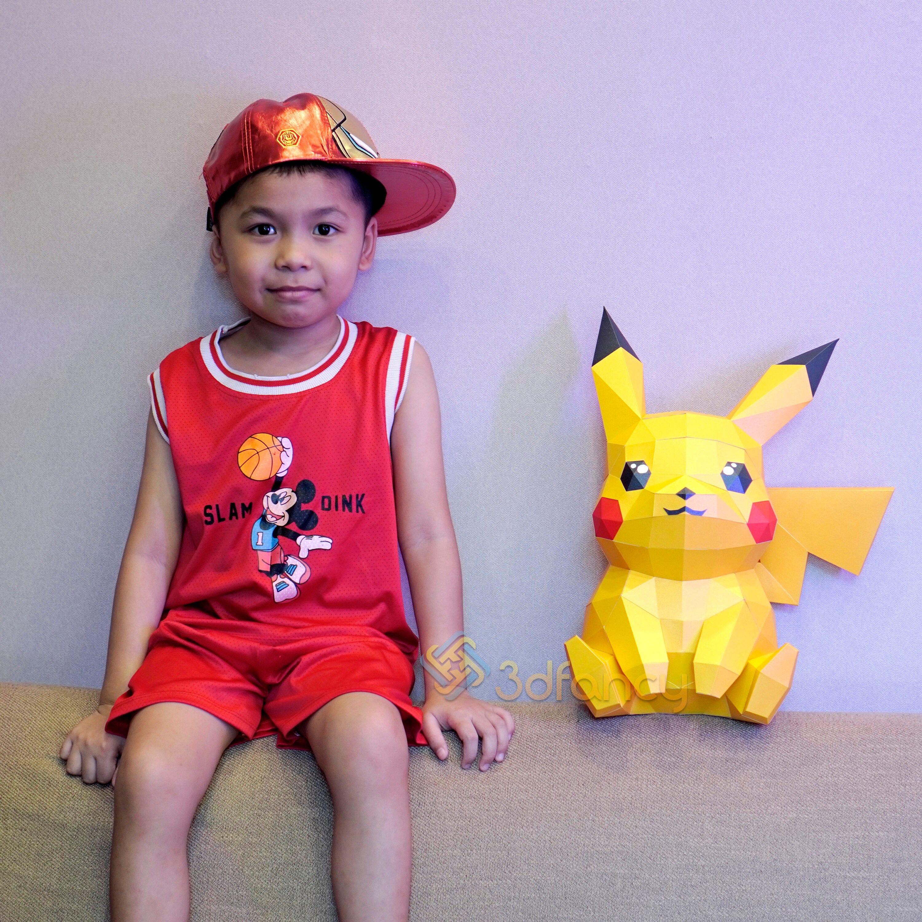 Low Poly Pikachu Sit 3D Papercraft PDF SVG Template for - Etsy UK