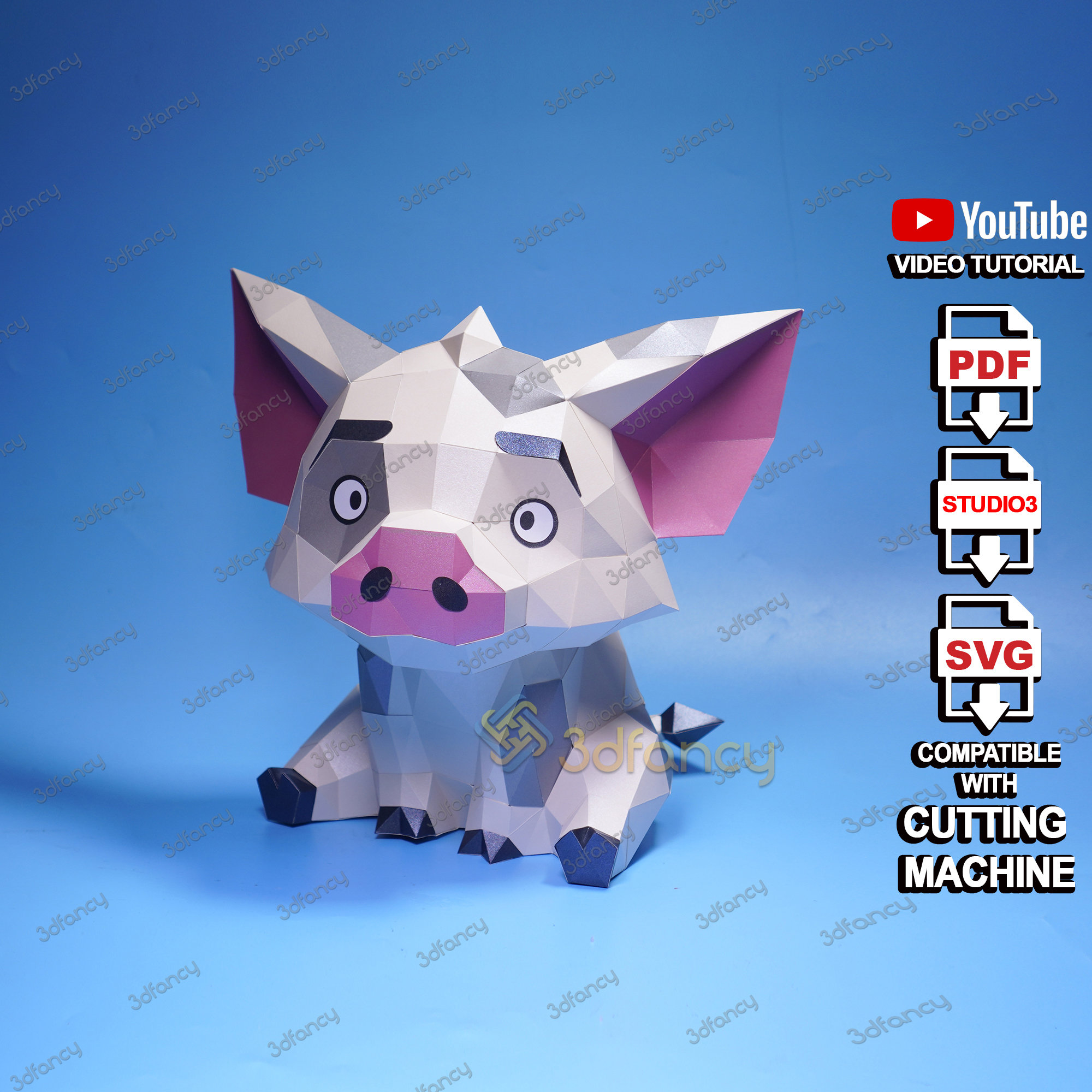 3D Papercraft Pig PDF plantillas SVG para proyectos Cricut - Etsy México
