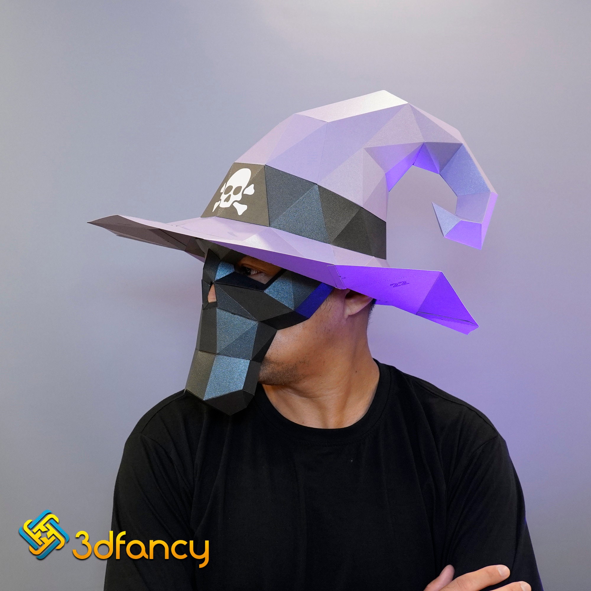 Papercraft Witch Hat Skull Mask Halloween Paper Craft PDF - Etsy