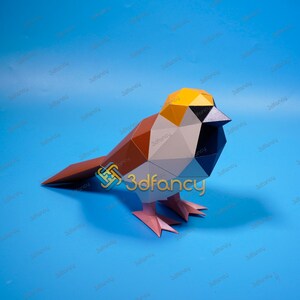 Papercraft Bird Sparrow PDF, SVG Template for Cricut Projects, 3D Low ...