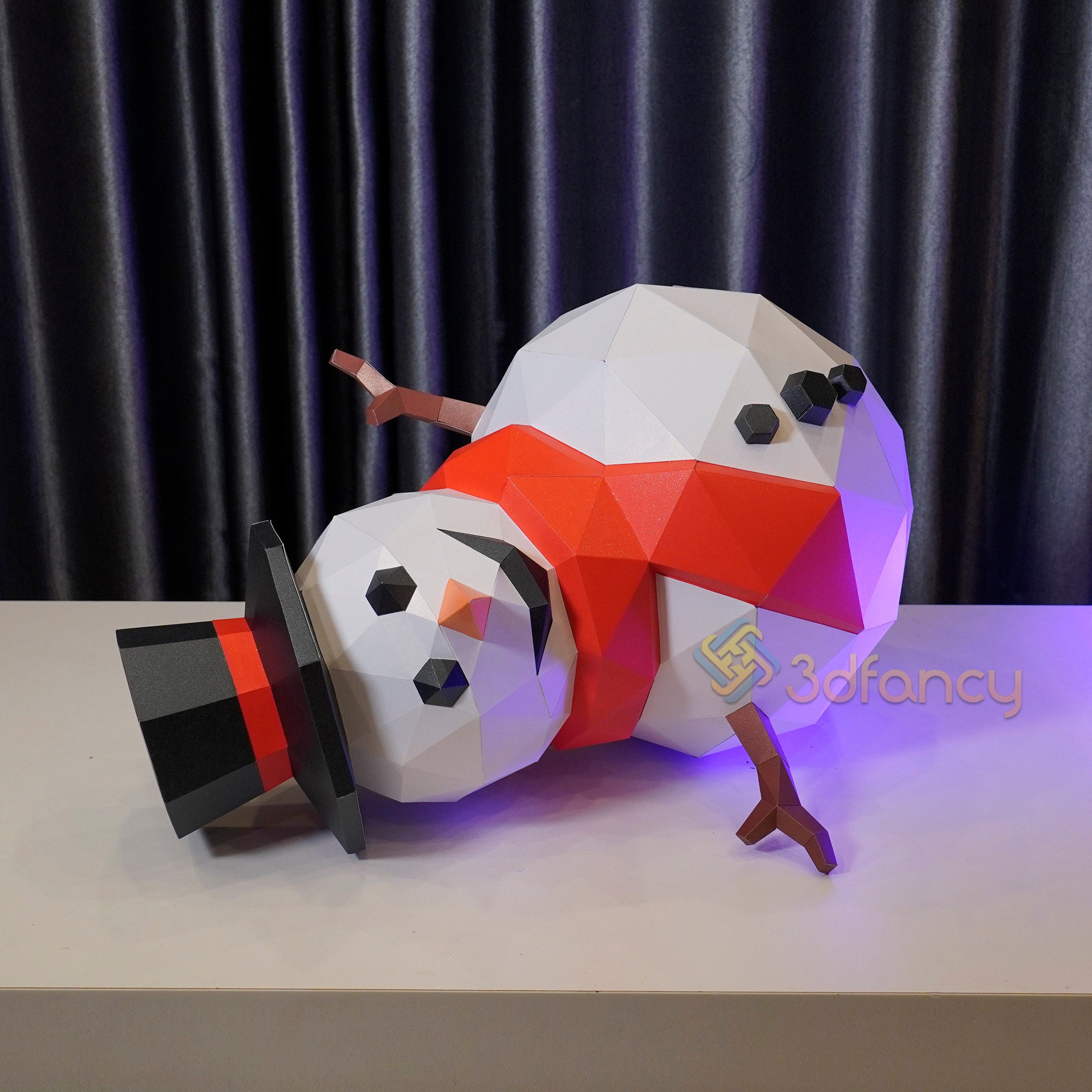 Papercraft 3D Snowman PDF SVG Template Christmas Snowman for - Etsy