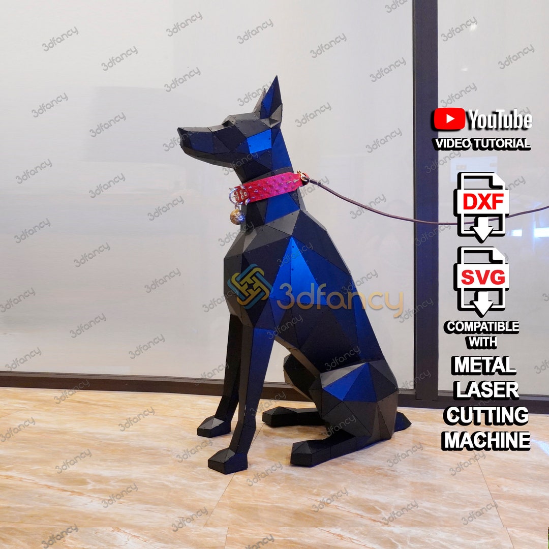 Doberman Metal With Rivet for Laser CNC Plasma Cut Files Doberman Metal ...