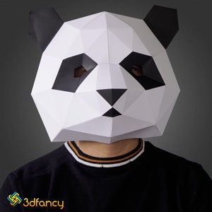 Panda Mask Papercraft PDF, SVG Template, Low Poly Mask, 3d Paper Mask ...
