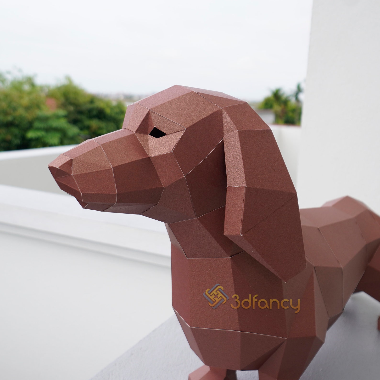 Dachshund Papercraft PDF, 3D SVG Template Creating 3D Dog Paper Craft ...