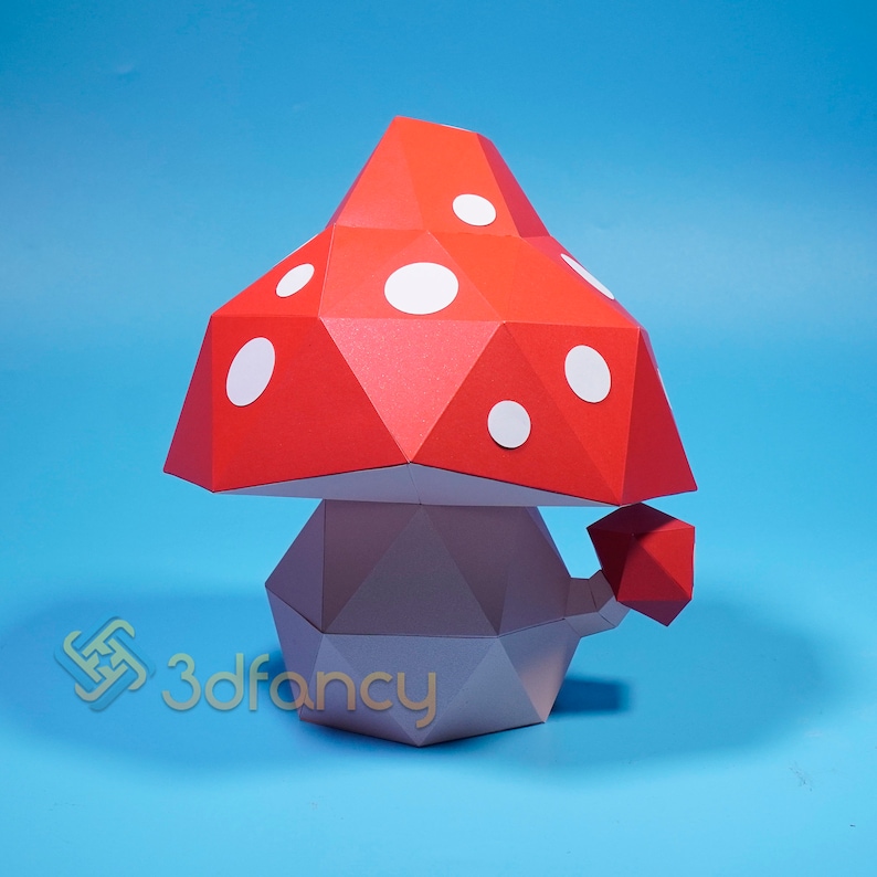 Mushrooms 3D Papercraft PDF SVG Template for DIY Low Poly - Etsy Australia