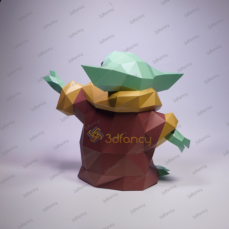 DIY Baby Yoda 3D Papercraft PDF SVG Template for Creating 3D - Etsy ...